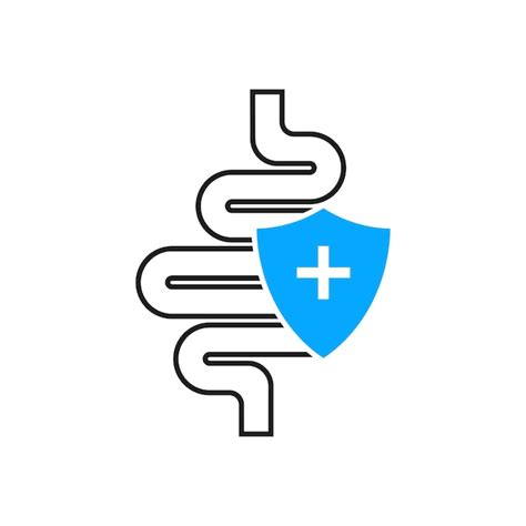 Premium Vector Healthy Protected Intestine Icon Digestive System