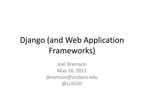 Ppt Django And Web Application Frameworks Powerpoint Presentation Free Download Id8982487