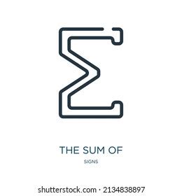 Sum Symbol Thin Line Icon Sum Stock Vector Royalty Free Shutterstock