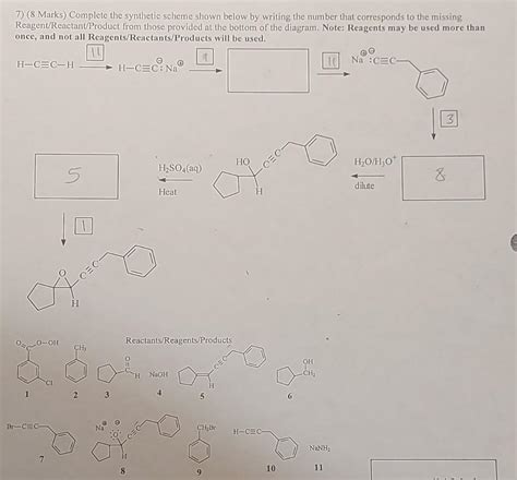 Solved 7 8 Marks Complete The Synthetic Scheme Shown