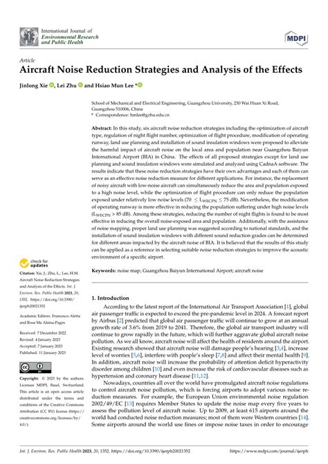 PDF Aircraft Noise Reduction Strategies And Analysis Of The Effects