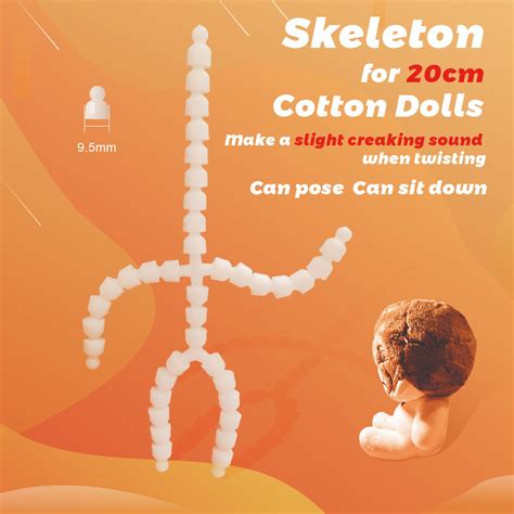10cm15cm20cm Cotton Doll Skeleton Body Diy Plastic Materials Twisting With Soundsilence