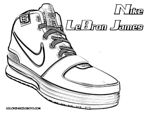 Nike Basketball Shoes Coloring Page Coloring Pages