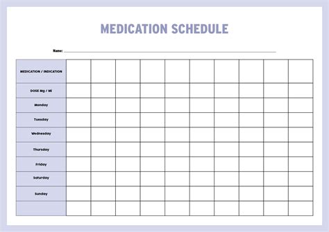 Blank Free Printable Daily Medication Log