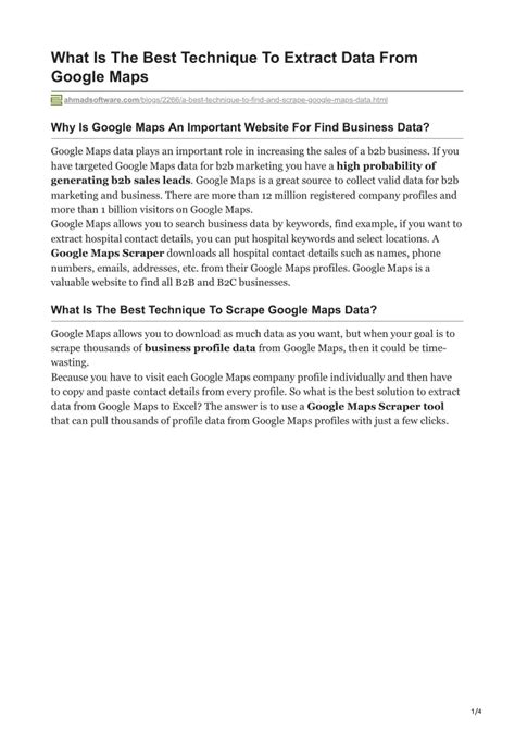 PPT What Is The Best Technique To Extract Data From Google Maps PowerPoint Presentation ID