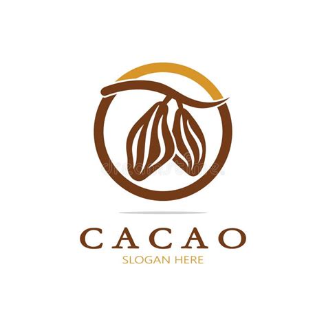 Cocoa Logococoa Beancocoa Treecocoa Branches And Leaveschocolate Mix On White Background