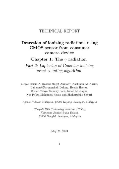 Pdf Detection Of Ionizing Radiations Using Cmos Sensor From Consumer Camera Device Chapter 1