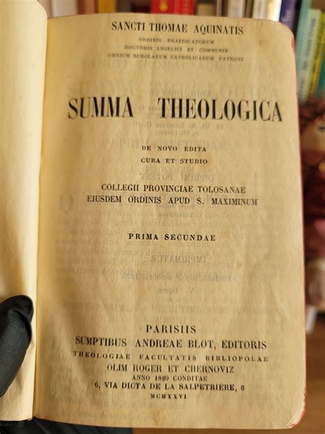 Summa Theologica 1926 Páginas Con Historia