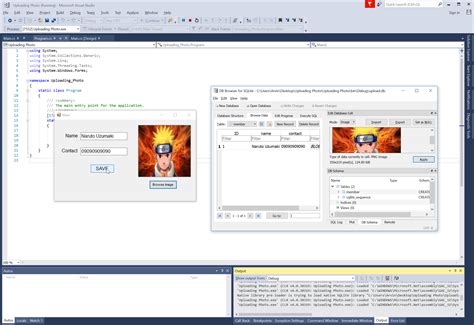 c uploading image with sqlite sourcecodester
