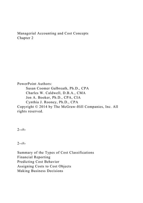 managerial accounting and cost conceptschapter 2 docx