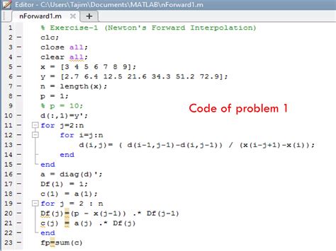 Matlab Lecture 8 Newtons Forward And Backword Interpolationtaj Copy Pdf