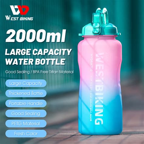 West Biking ขวดน้ํา ความจุขนาดใหญ่ 2000 มล สําหรับเล่นกีฬา ฟิตเนส กลางแจ้ง Westbiking Th