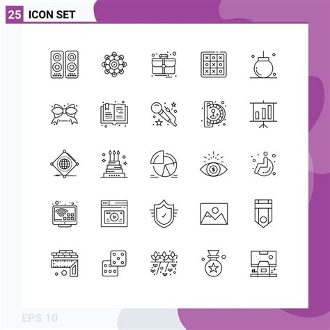 25 User Interface Line Pack Of Modern Signs And Symbols Of Celebration