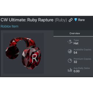 CW Ultimate Ruby Rapture Ruby Game Items Gameflip