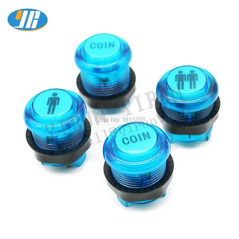 Mm Arcade Start Button P P COIN Logo Illuminated Push Button V LED With Microswitch Arcade