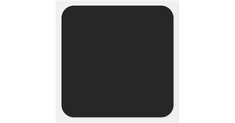 All Black Solid Square Sticker Zazzle