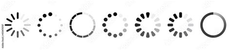 Set Of Loading Icons Buffer Loader Or Preloader Vector Illustration Isolated On Transparent