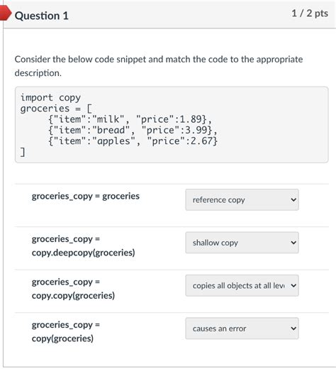 Solved Question Pts Consider The Below Code Snippet Chegg