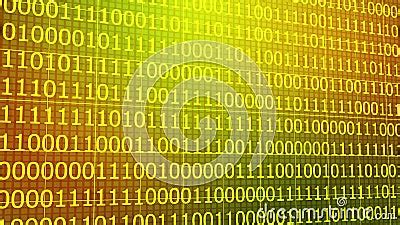 Yellow Color Binary Code Glowing Encryption Data Privacy Security Network Encode Decode Online