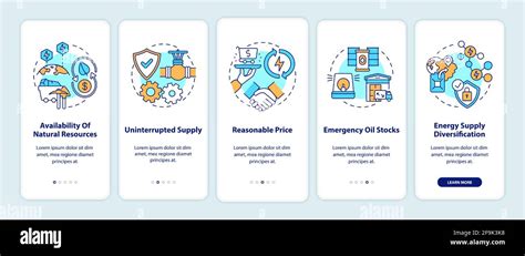 Energy Security Components Onboarding Mobile App Page Screen With Concepts Stock Vector Image