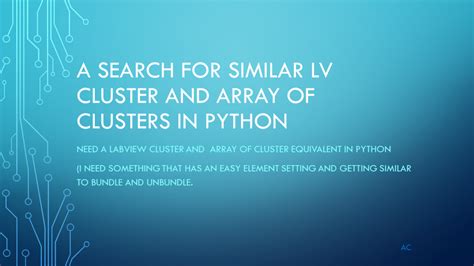 Labview Array Of Cluster And Python List Of Dictionary Test Engineers Resource