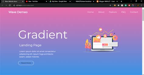 Wave Website Design Using Bootstrap Html Anc Css Nikhil