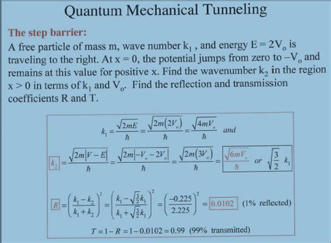 Solved Problem 2 From The Notes For Quantum Tunneling
