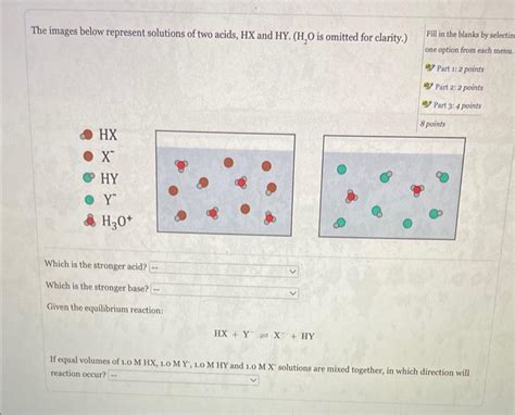 solved the images below represent solutions of two acids hx