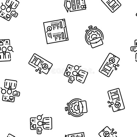 Interview Job Business Employee Vector Seamless Pattern Stock Vector Illustration Of Male