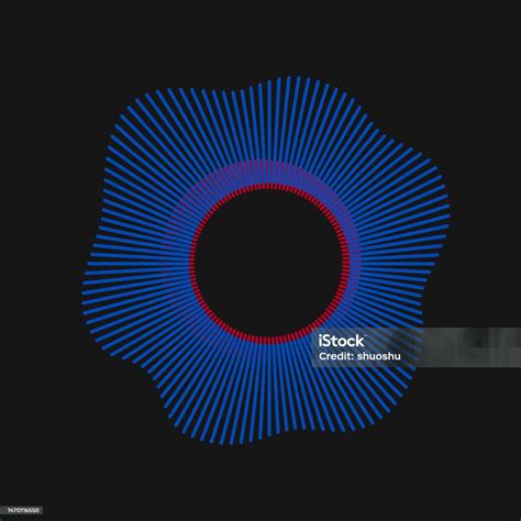 색상 벡터 일러스트 레이 션 방사형 블랙 물결 모양의 원형 프레임 배너 패턴 곡선에 대한 스톡 벡터 아트 및 기타 이미지 곡선 기하 도형 나선형 Istock