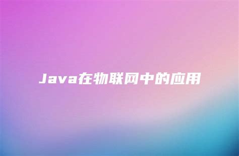 Java在物联网中的应用 金智达软件 Java在物联网中的应用 金智达软件