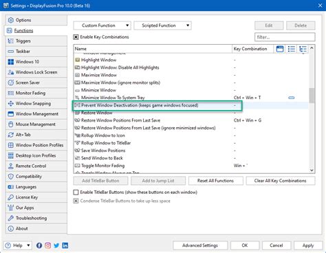 Prevent Game Windows From Minimizing Help Guide DisplayFusion By Binary Fortress Software