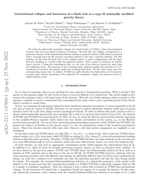 Pdf Gravitational Collapse And Formation Of A Black Hole In A Type Ii Minimally Modified