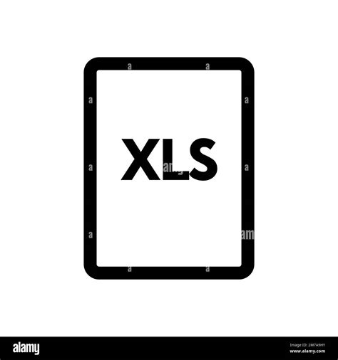 XLS File Icon Line Isolated On White Background Black Flat Thin Icon On Modern Outline Style