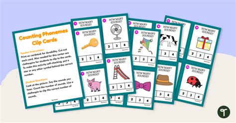 Counting Phonemes Clip Cards Teach Starter