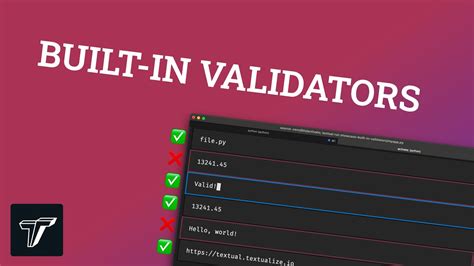 Showcase Of All Built In Validators In Textual Youtube