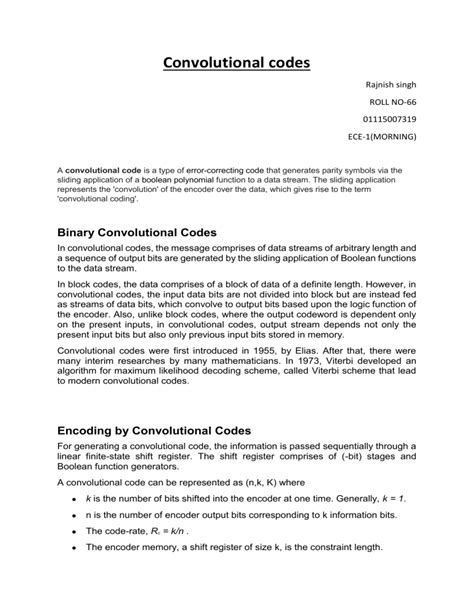 convolutional codes explained encoding and decoding