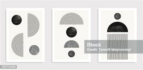 추상적 미적 미니멀한 손 그린 현대 배경의 트렌디 한 세트 벽 장식 인테리어 디자인 벡터 일러스트에 이상적인 중반 세기 현대 미술 미드센추리 스타일에 대한 스톡 벡터 아트