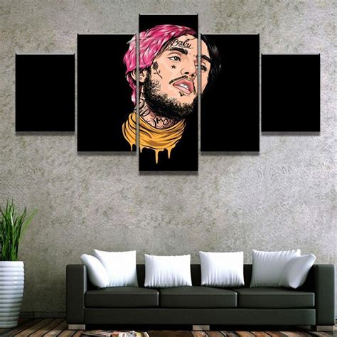 Lil Peep The Art 1 Celebrity 5 Panel Canvas Art Wall Decor Canvas Storm