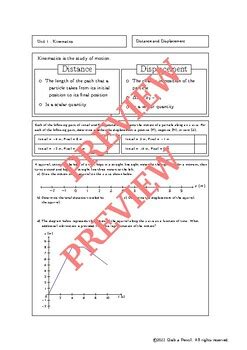 AP Physics C Distance And Displacement By Grab A Pencil TPT