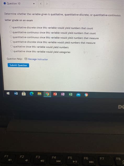 Solved Question 10 Determine Whether The Variable Given