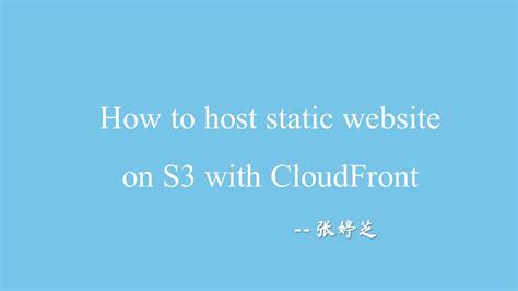 How To Host Static Website On S3 With Cloudfront Youtube