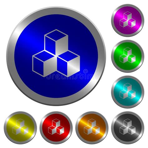 Cubes Luminous Coin Like Round Color Buttons Stock Vector Illustration Of Shiny Glossy 192615360
