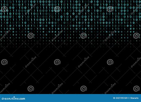 Digital Binary Code Tech Matrix Wallpaper With Falling Numbers Design Cartoon Vector