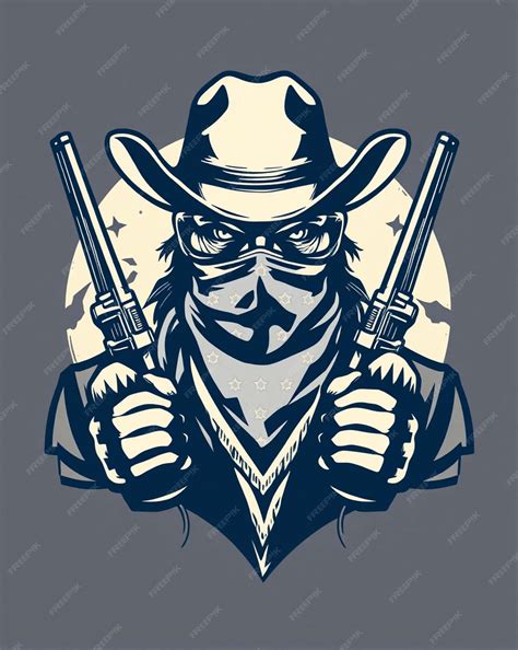 Western Gunslinger Bandit Wild West Cowboy Gangster Premium Ai