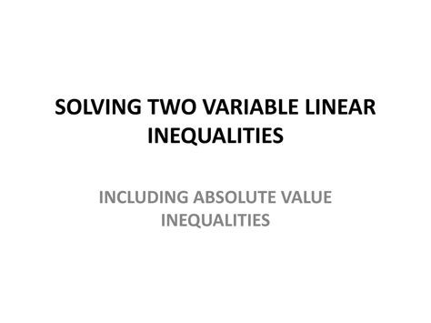 Ppt Solving Two Variable Linear Inequalities Powerpoint Presentation