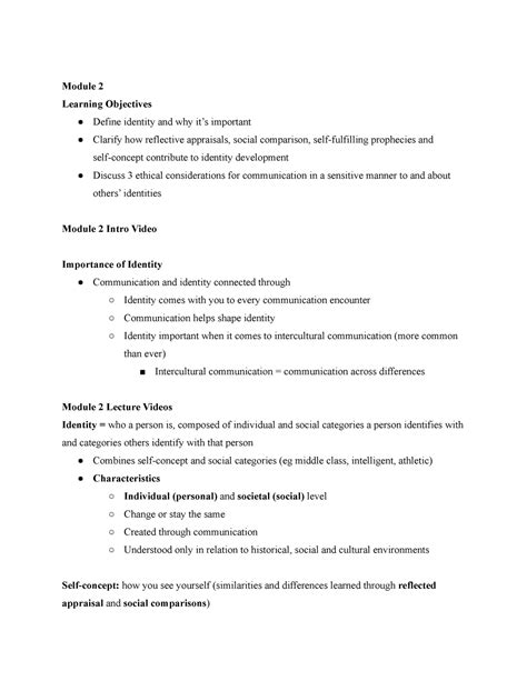 Sd Comm 1101 Module 2 Notes Module 2 Learning Objectives Define