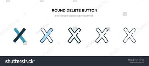 Round Delete Button Icon Different Style Stock Vector Royalty Free 1536490436 Shutterstock