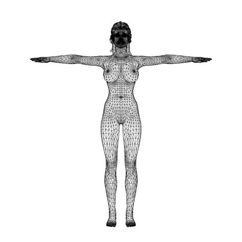 Game Ready Character Animated Naked Woman D Model Stl Max Obj Fbx C D Blend Free D
