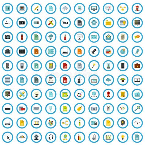 Web Design Icons Set Flat Style Stock Vector Illustration Of Dialogue Mobile